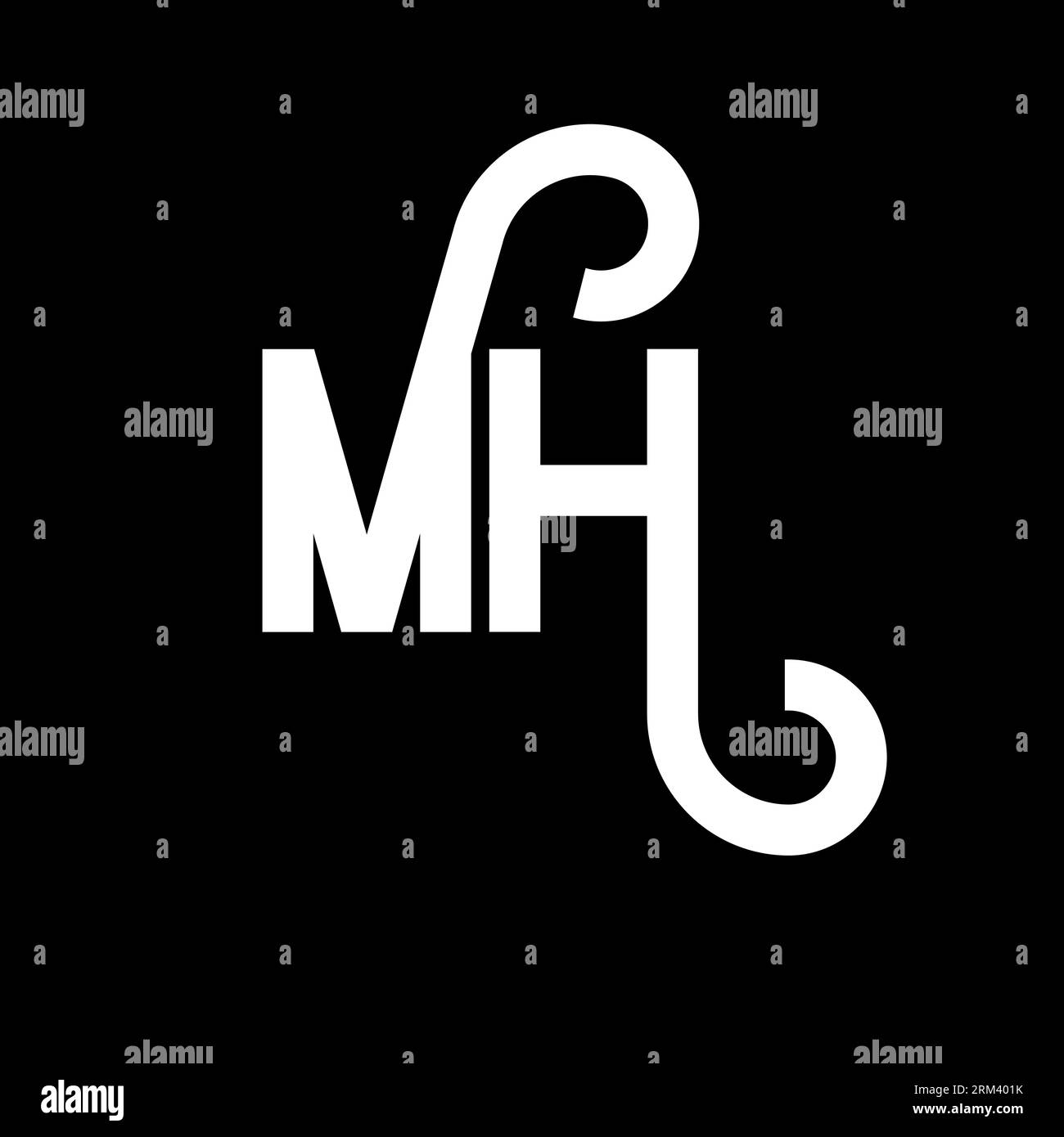 MH Letter Logo Design. Initial letters MH logo icon. Abstract letter MH ...