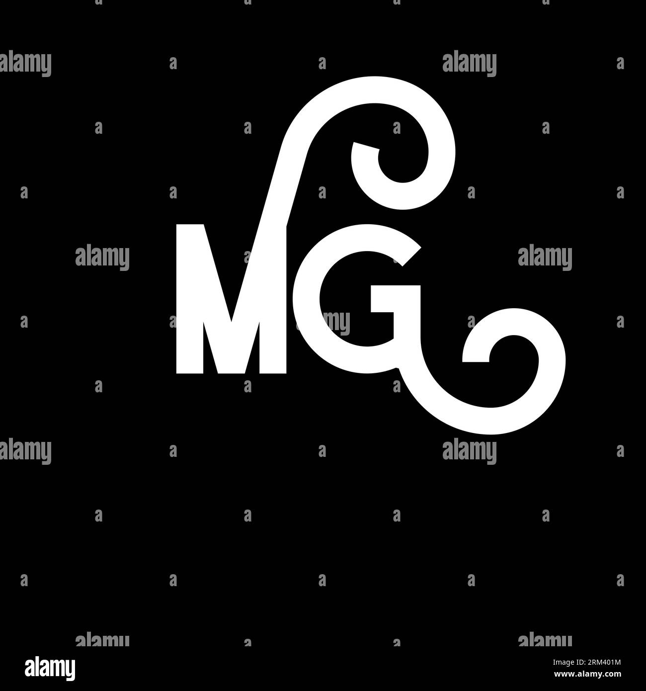 MG Letter Logo Design. Initial letters MG logo icon. Abstract letter MG ...