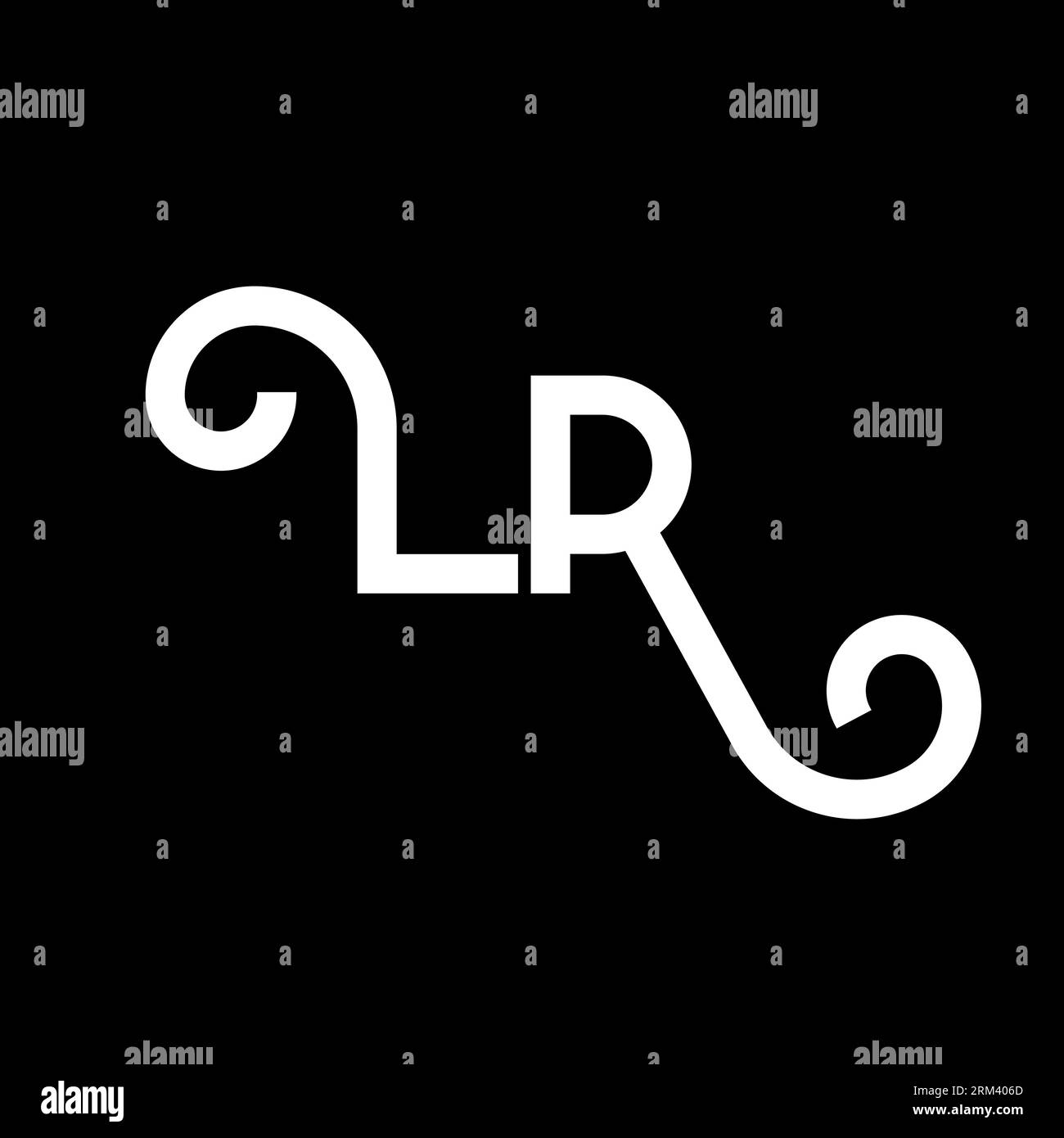 LR Letter Logo Design. Initial letters LR logo icon. Abstract letter LR ...