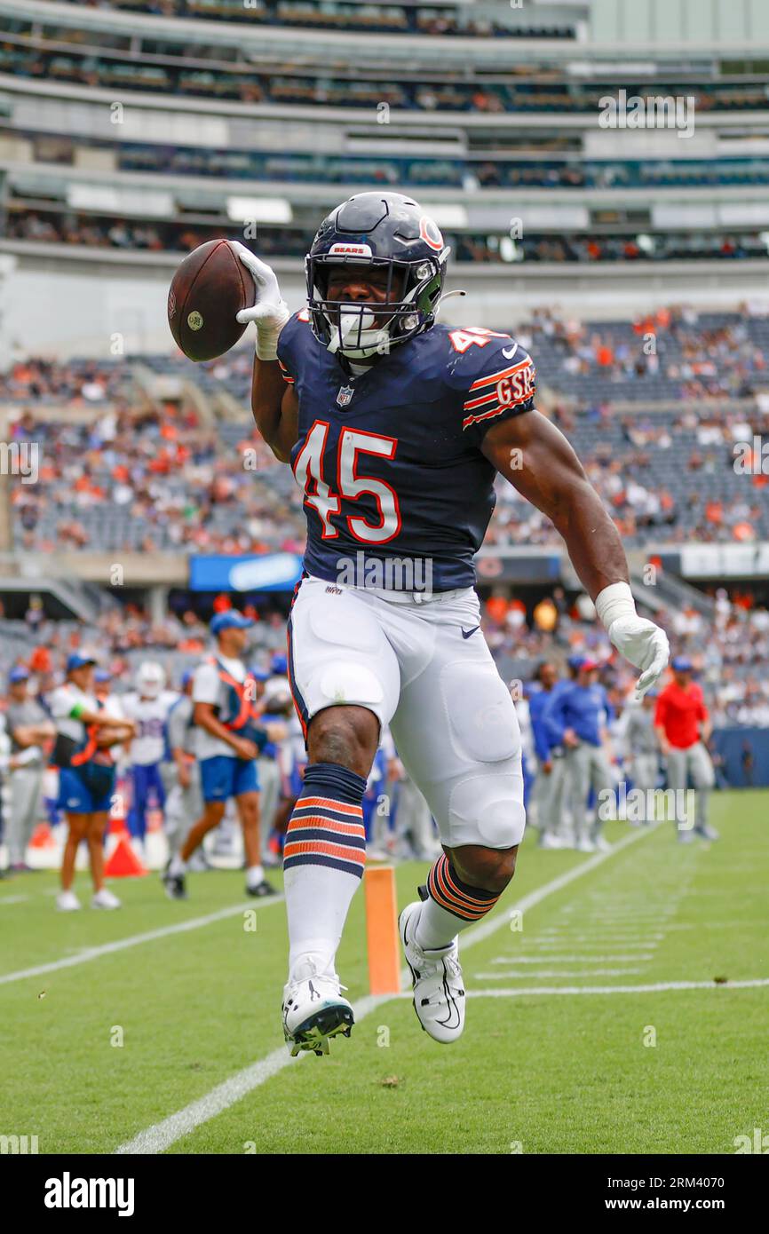 Chicago Bears fullback Robert Burns (45) celebrates after scoring a ...