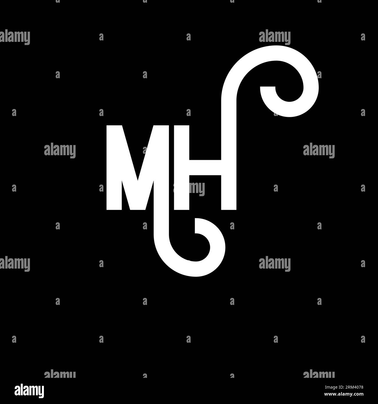 MH Letter Logo Design. Initial letters MH logo icon. Abstract letter MH ...
