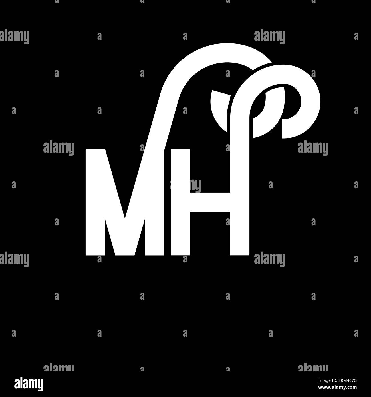 MH Letter Logo Design. Initial letters MH logo icon. Abstract letter MH ...