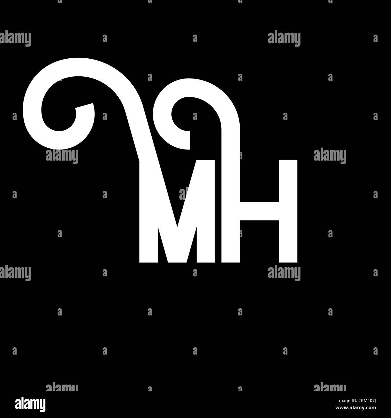 MH Letter Logo Design. Initial letters MH logo icon. Abstract letter MH ...