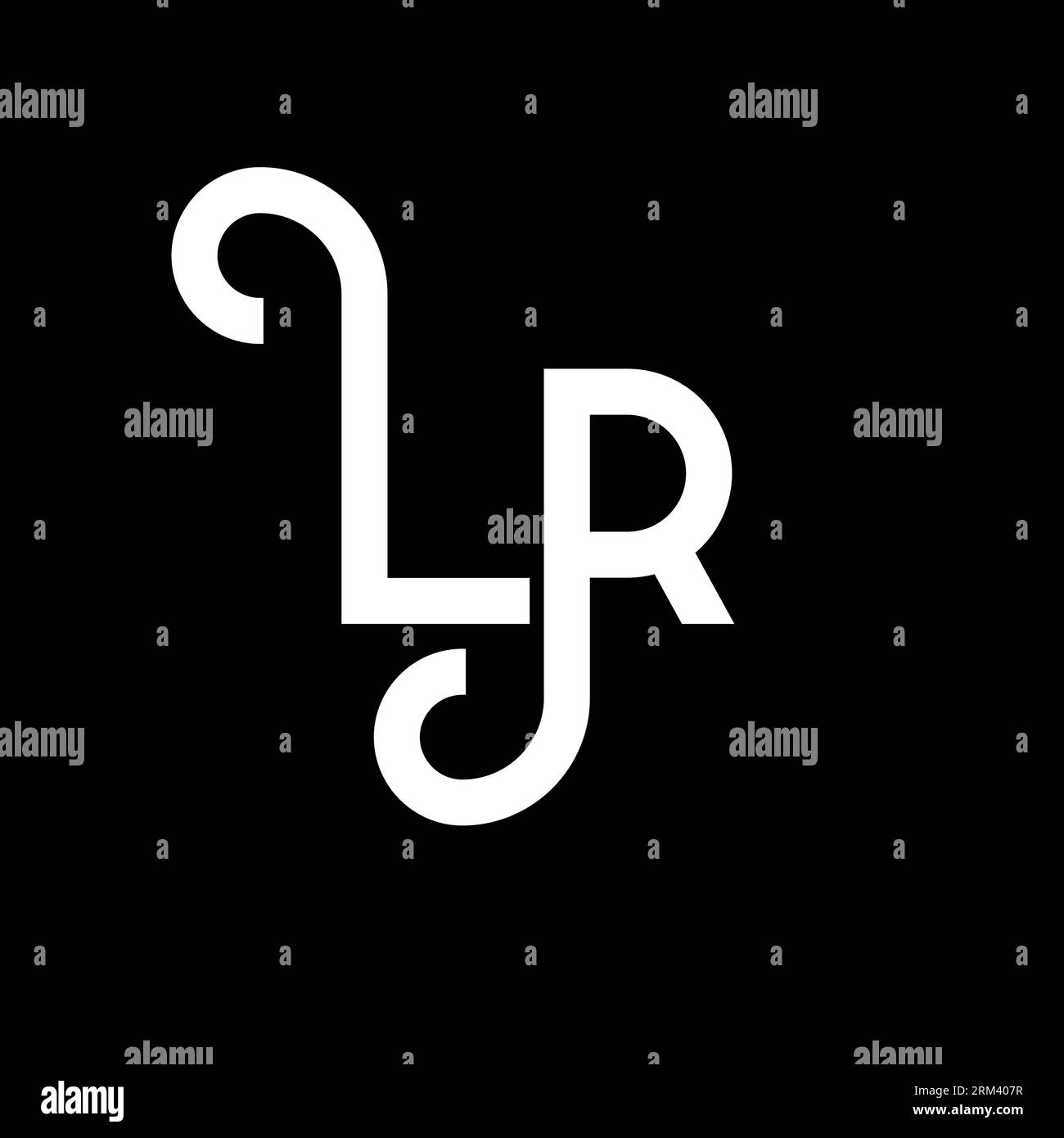 LR Letter Logo Design. Initial letters LR logo icon. Abstract letter LR ...