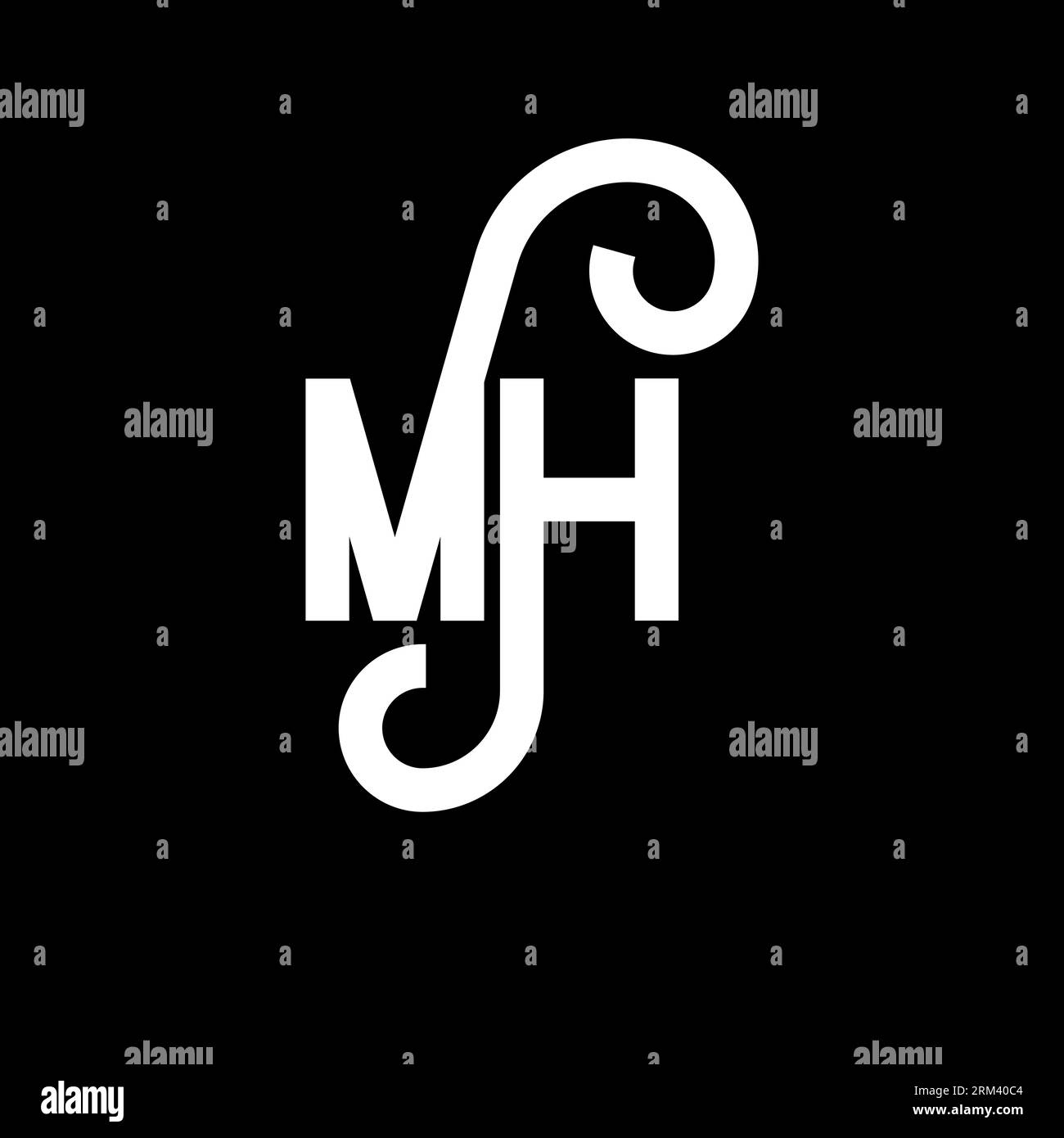 MH Letter Logo Design. Initial letters MH logo icon. Abstract letter MH ...