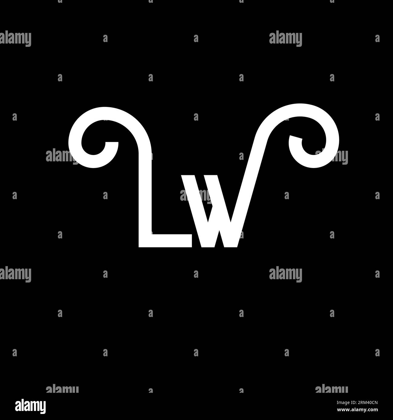 LW Letter Logo Design. Initial letters LW logo icon. Abstract letter LW ...