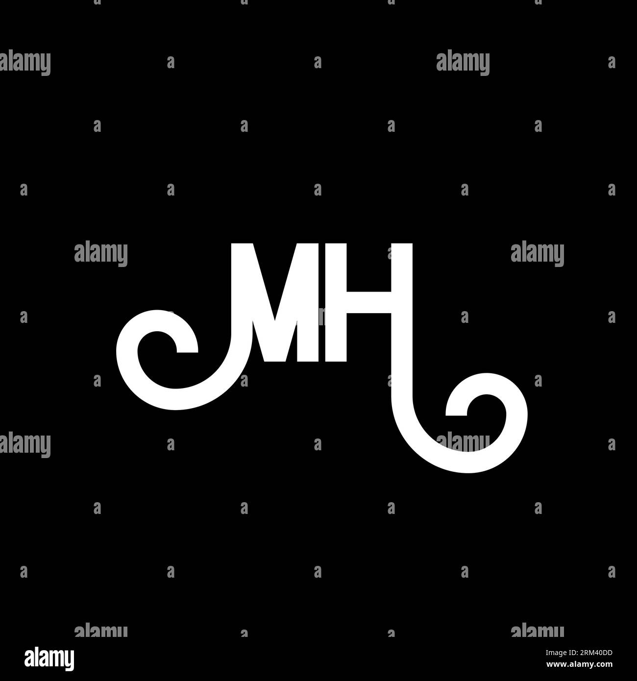MH Letter Logo Design. Initial letters MH logo icon. Abstract letter MH ...