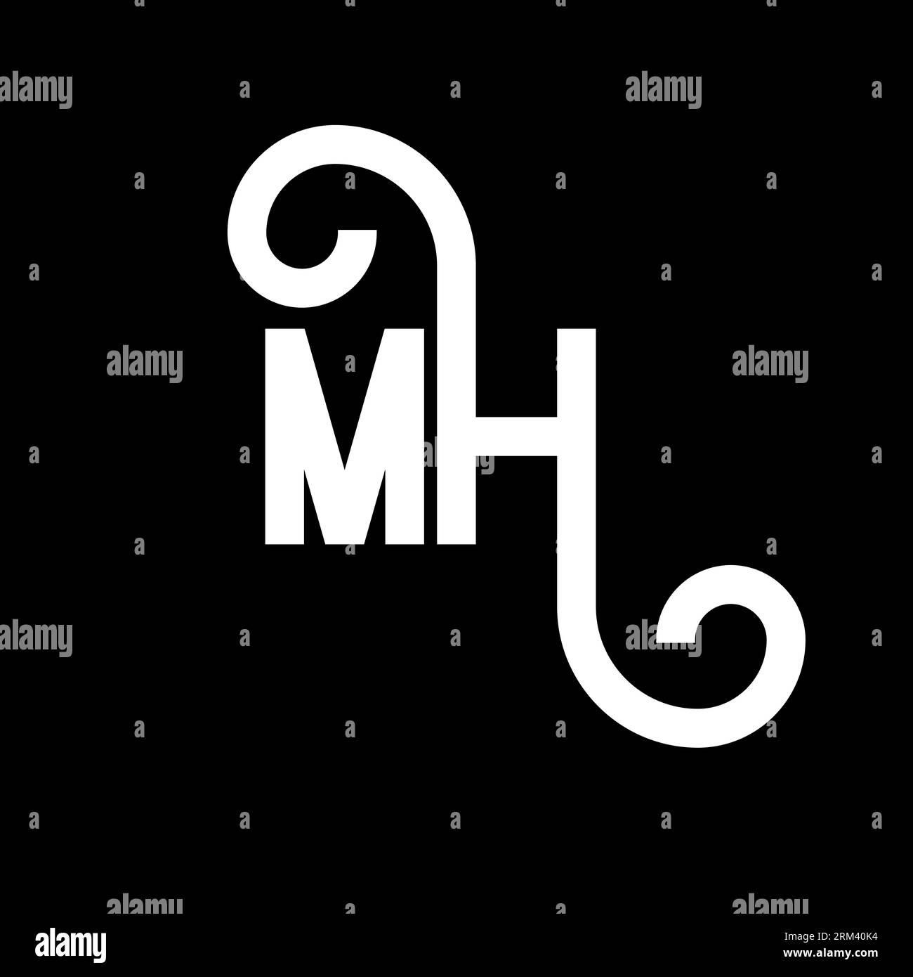 MH Letter Logo Design. Initial letters MH logo icon. Abstract letter MH ...