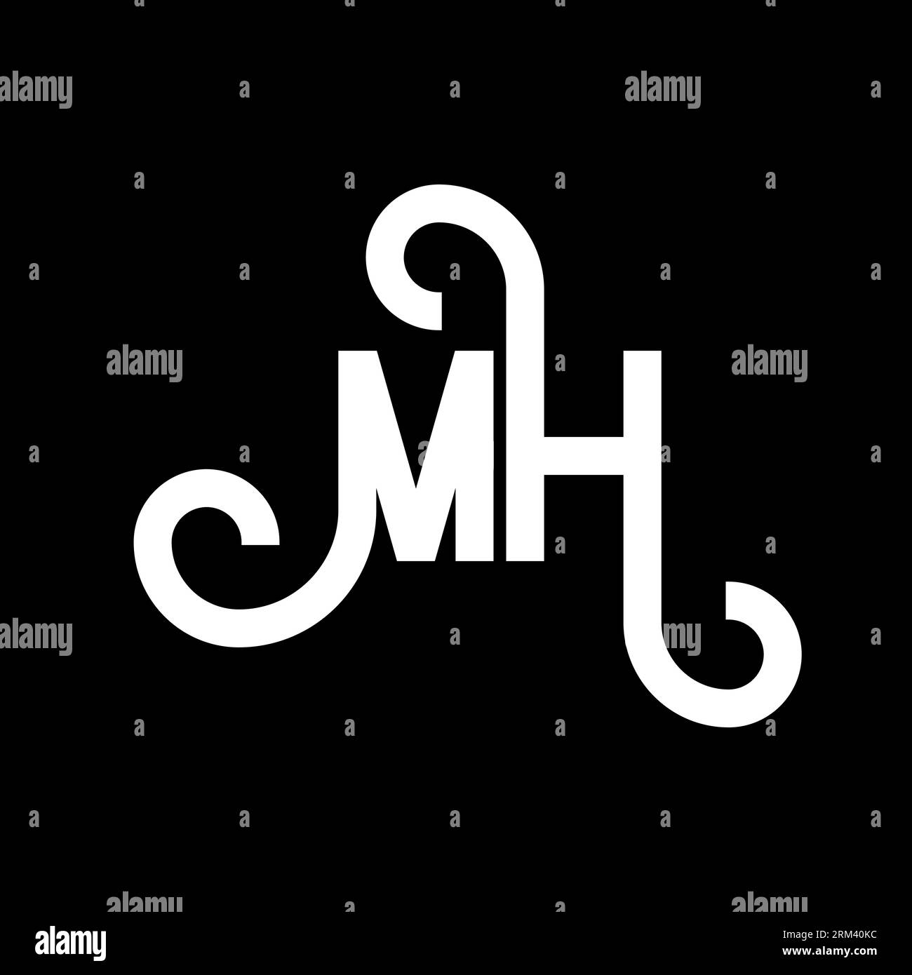 MH Letter Logo Design. Initial letters MH logo icon. Abstract letter MH ...
