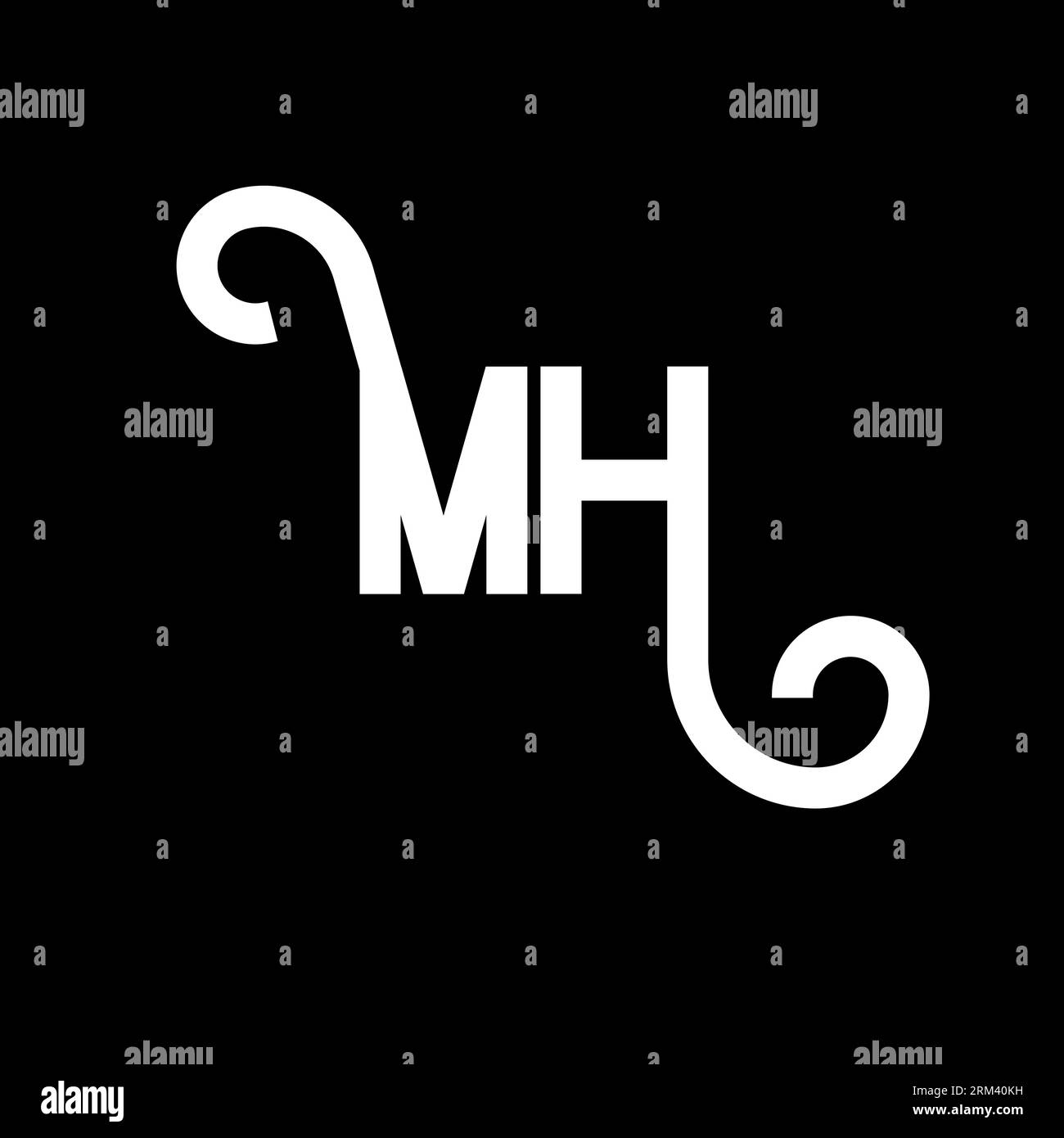 MH Letter Logo Design. Initial letters MH logo icon. Abstract letter MH ...