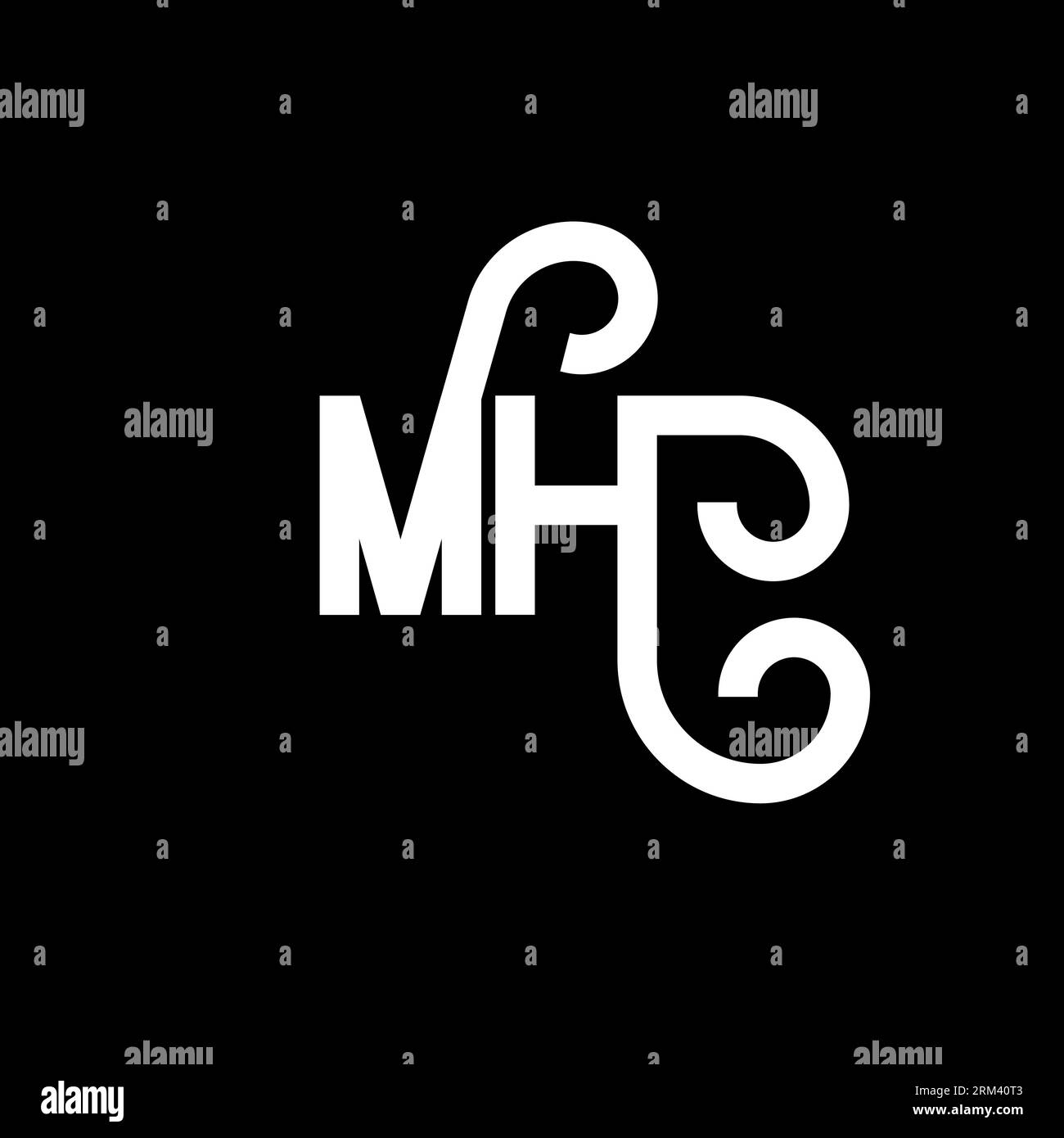 MH Letter Logo Design. Initial letters MH logo icon. Abstract letter MH ...