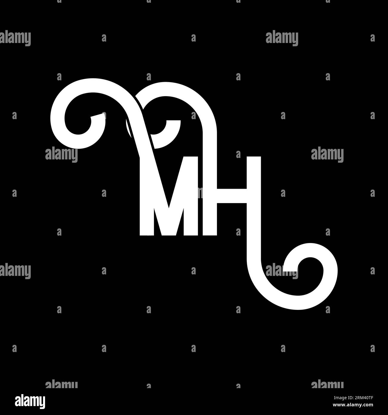 MH Letter Logo Design. Initial letters MH logo icon. Abstract letter MH ...