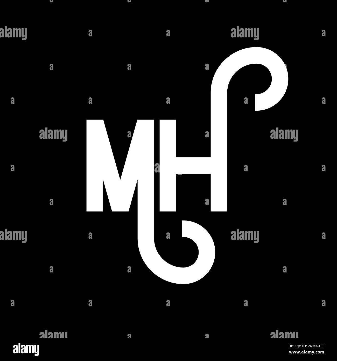 MH Letter Logo Design. Initial letters MH logo icon. Abstract letter MH ...