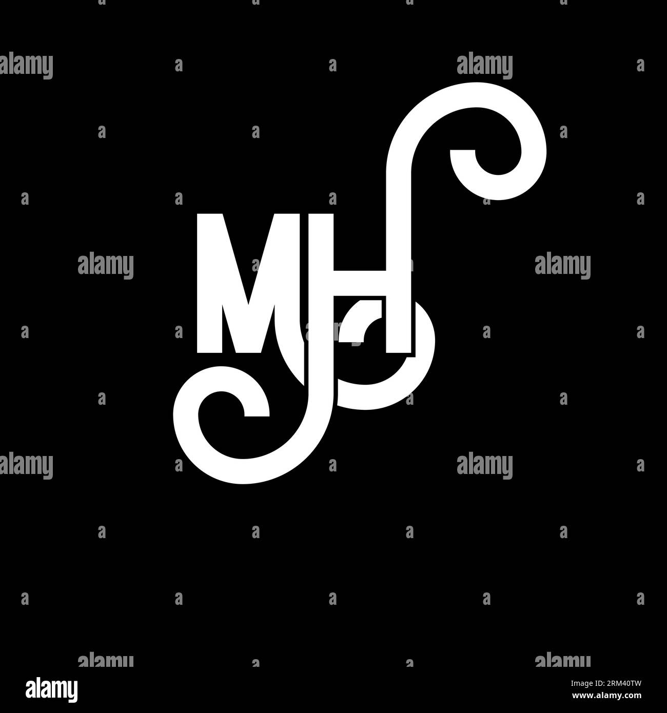 MH Letter Logo Design. Initial letters MH logo icon. Abstract letter MH ...