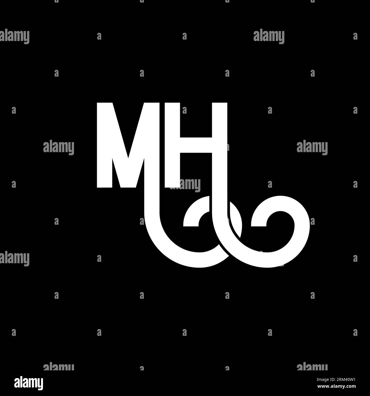 MH Letter Logo Design. Initial letters MH logo icon. Abstract letter MH ...