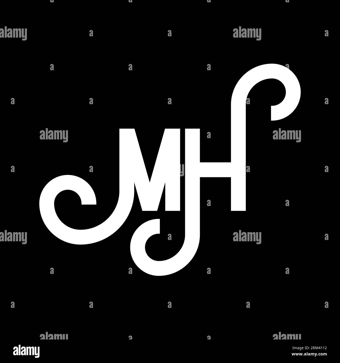MH Letter Logo Design. Initial letters MH logo icon. Abstract letter MH ...