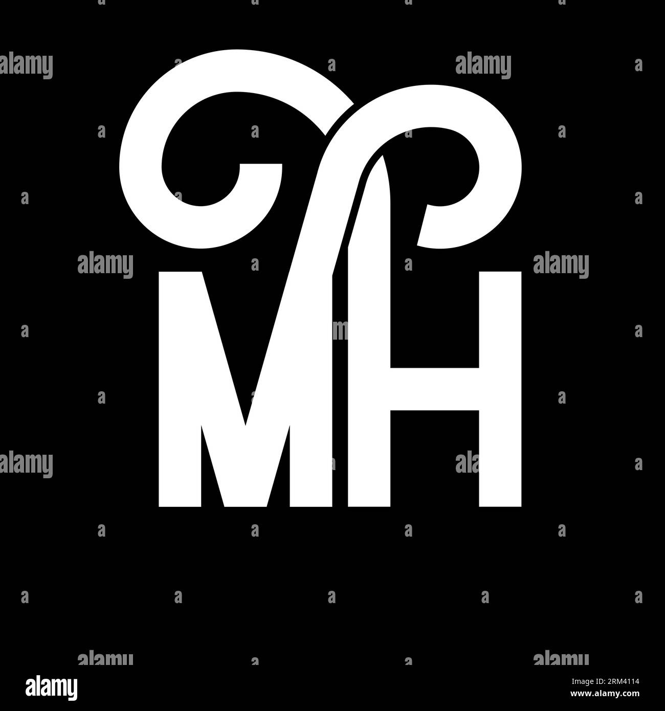 MH Letter Logo Design. Initial letters MH logo icon. Abstract letter MH ...