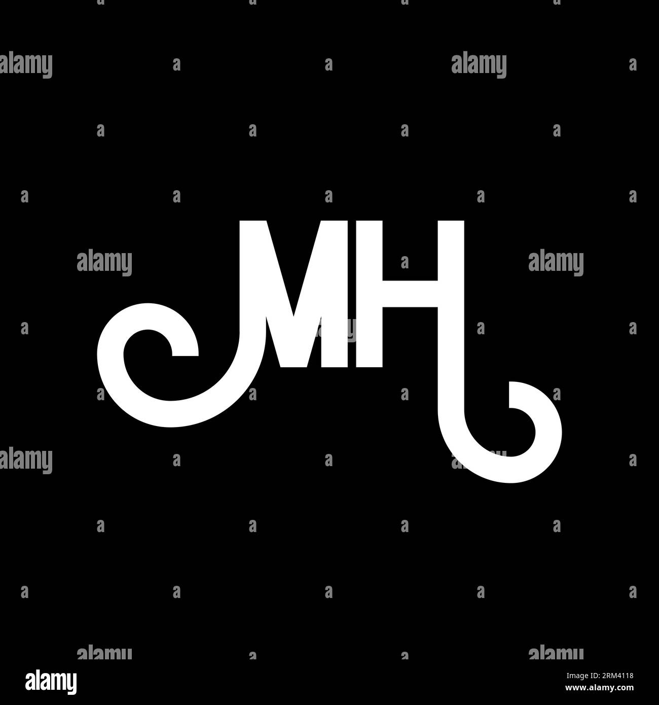 MH Letter Logo Design. Initial letters MH logo icon. Abstract letter MH ...