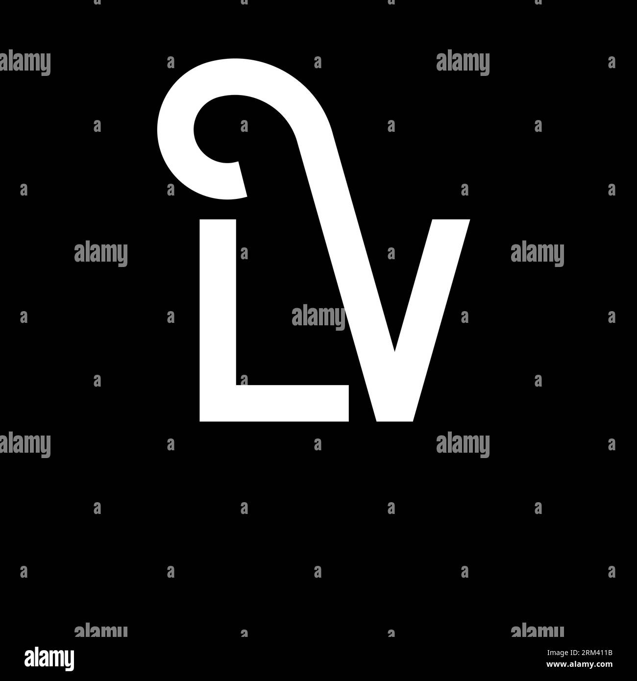 LV Letter Logo Design. Initial letters LV logo icon. Abstract letter LV ...