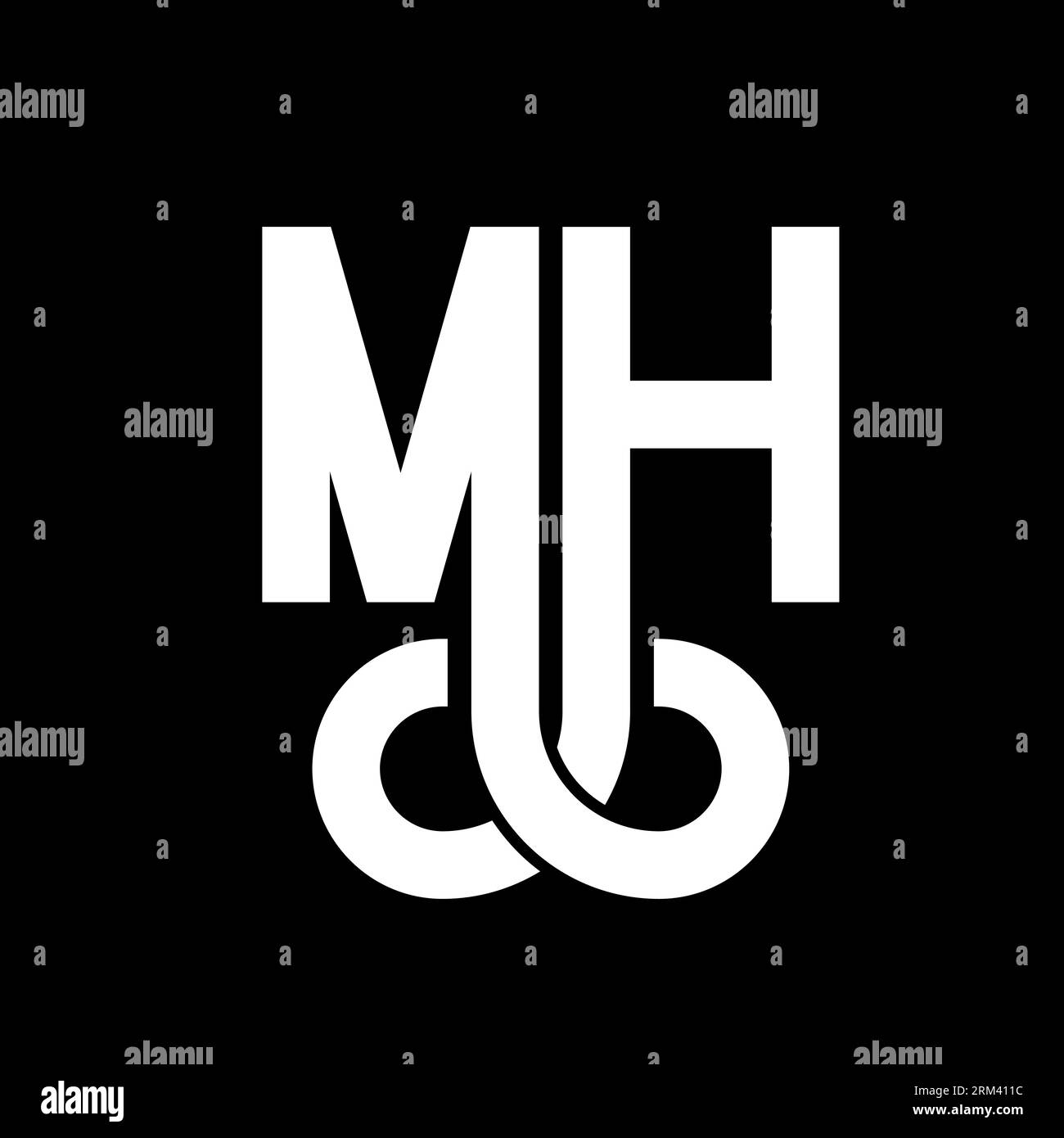 MH Letter Logo Design. Initial letters MH logo icon. Abstract letter MH ...