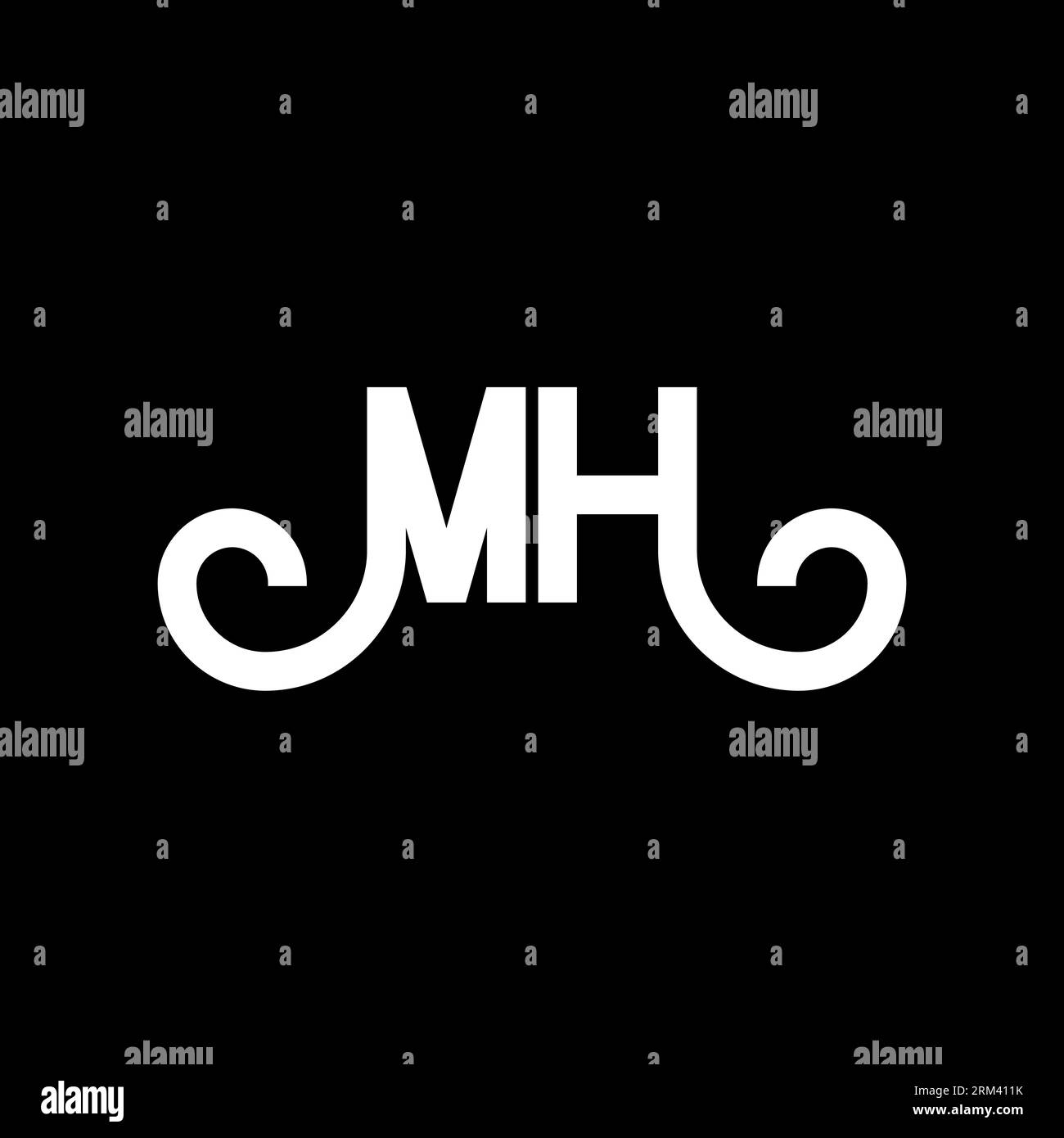 MH Letter Logo Design. Initial letters MH logo icon. Abstract letter MH ...