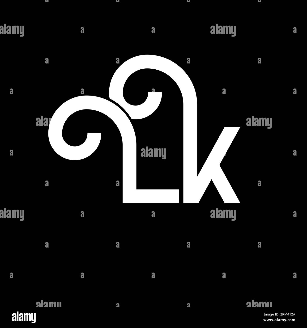 LK Letter Logo Design. Initial letters LK logo icon. Abstract letter LK ...
