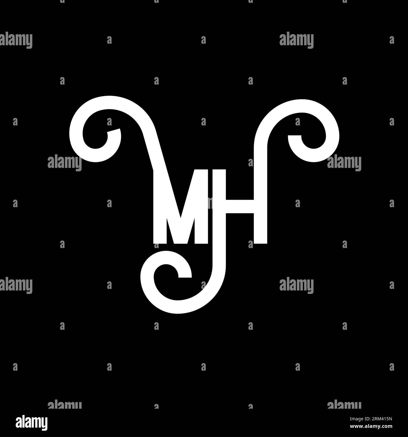 MH Letter Logo Design. Initial letters MH logo icon. Abstract letter MH ...