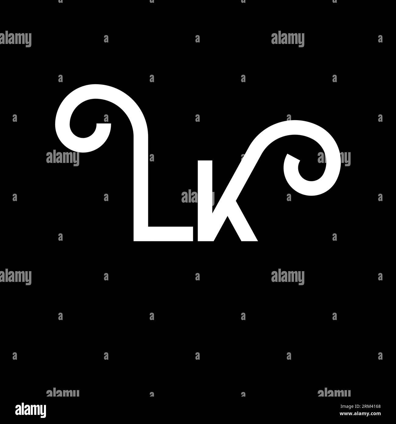 LK Letter Logo Design. Initial letters LK logo icon. Abstract letter LK ...