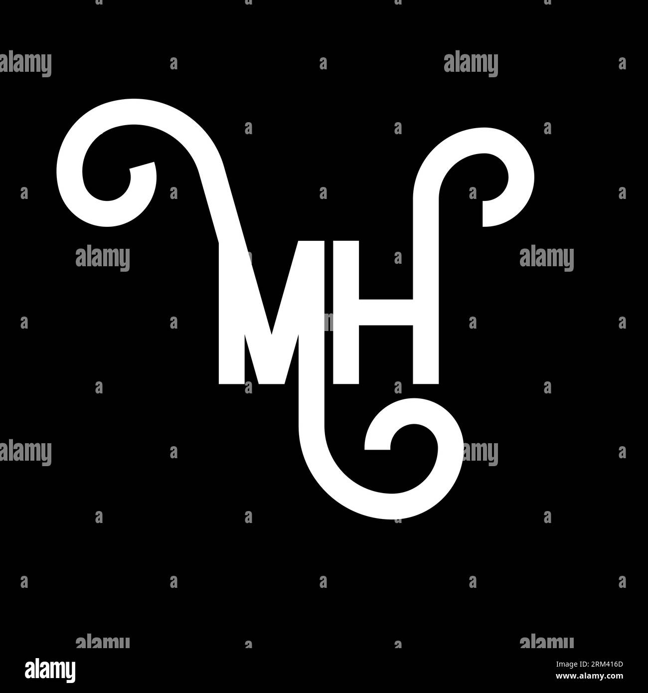 MH Letter Logo Design. Initial letters MH logo icon. Abstract letter MH ...