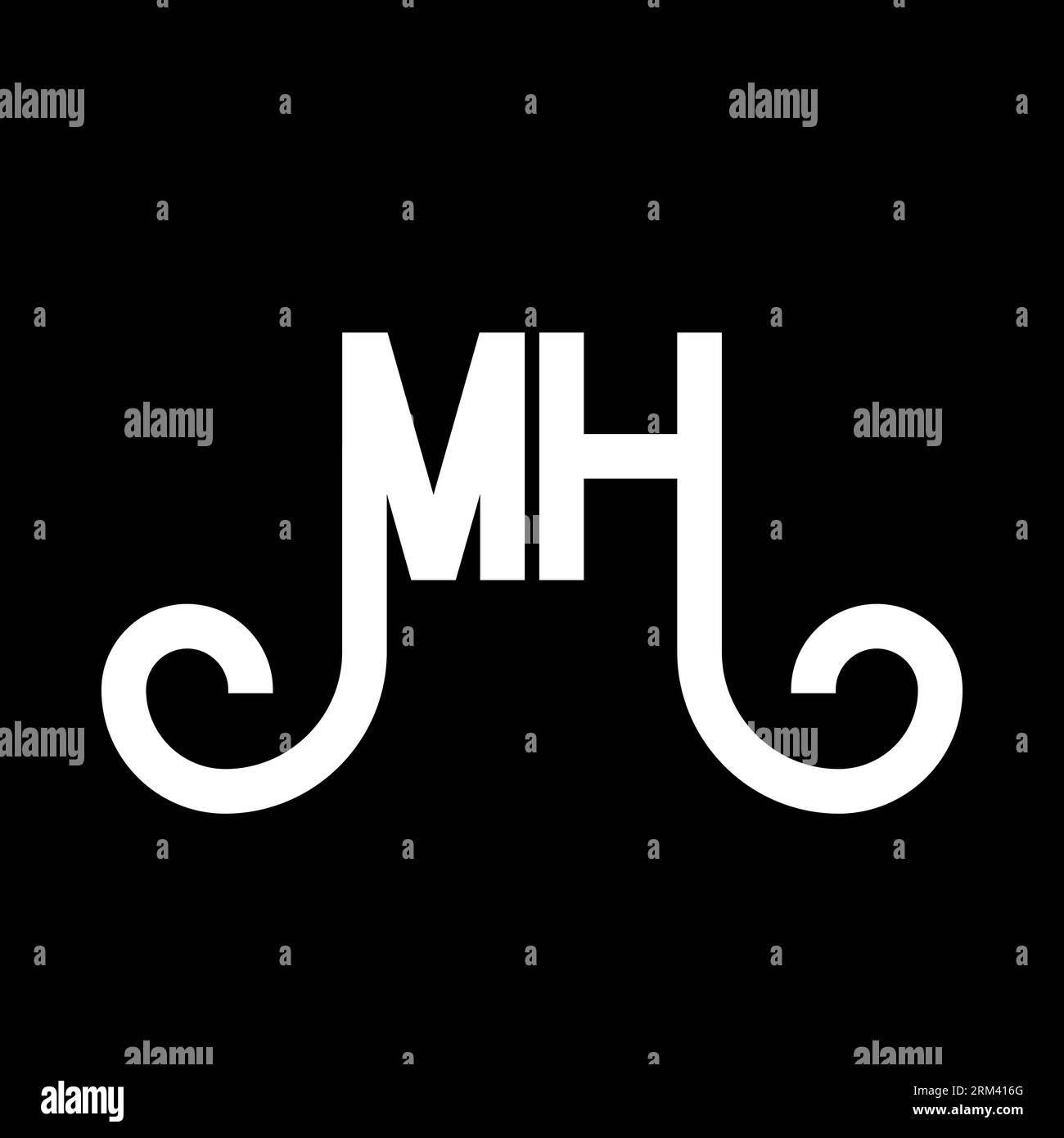 MH Letter Logo Design. Initial letters MH logo icon. Abstract letter MH ...
