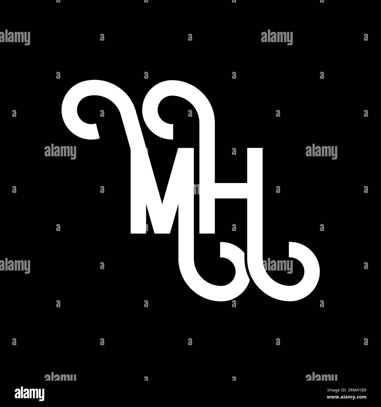 MH Letter Logo Design. Initial letters MH logo icon. Abstract letter MH ...