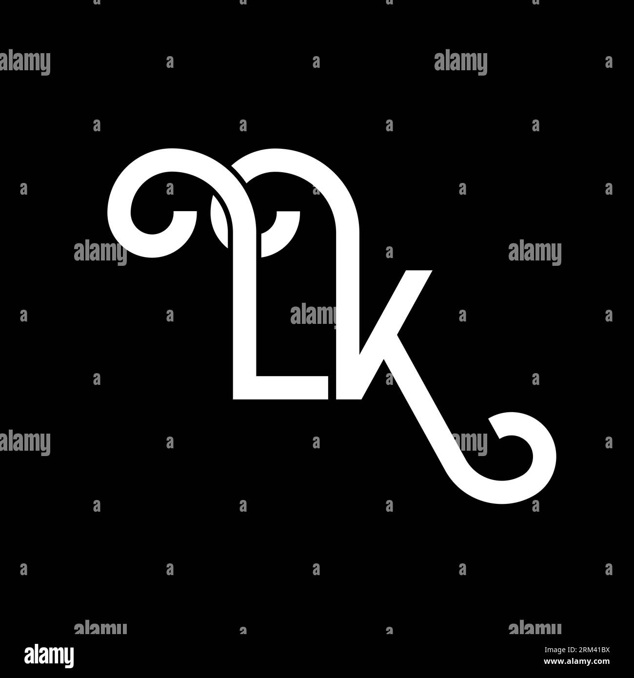 LK Letter Logo Design. Initial letters LK logo icon. Abstract letter LK ...