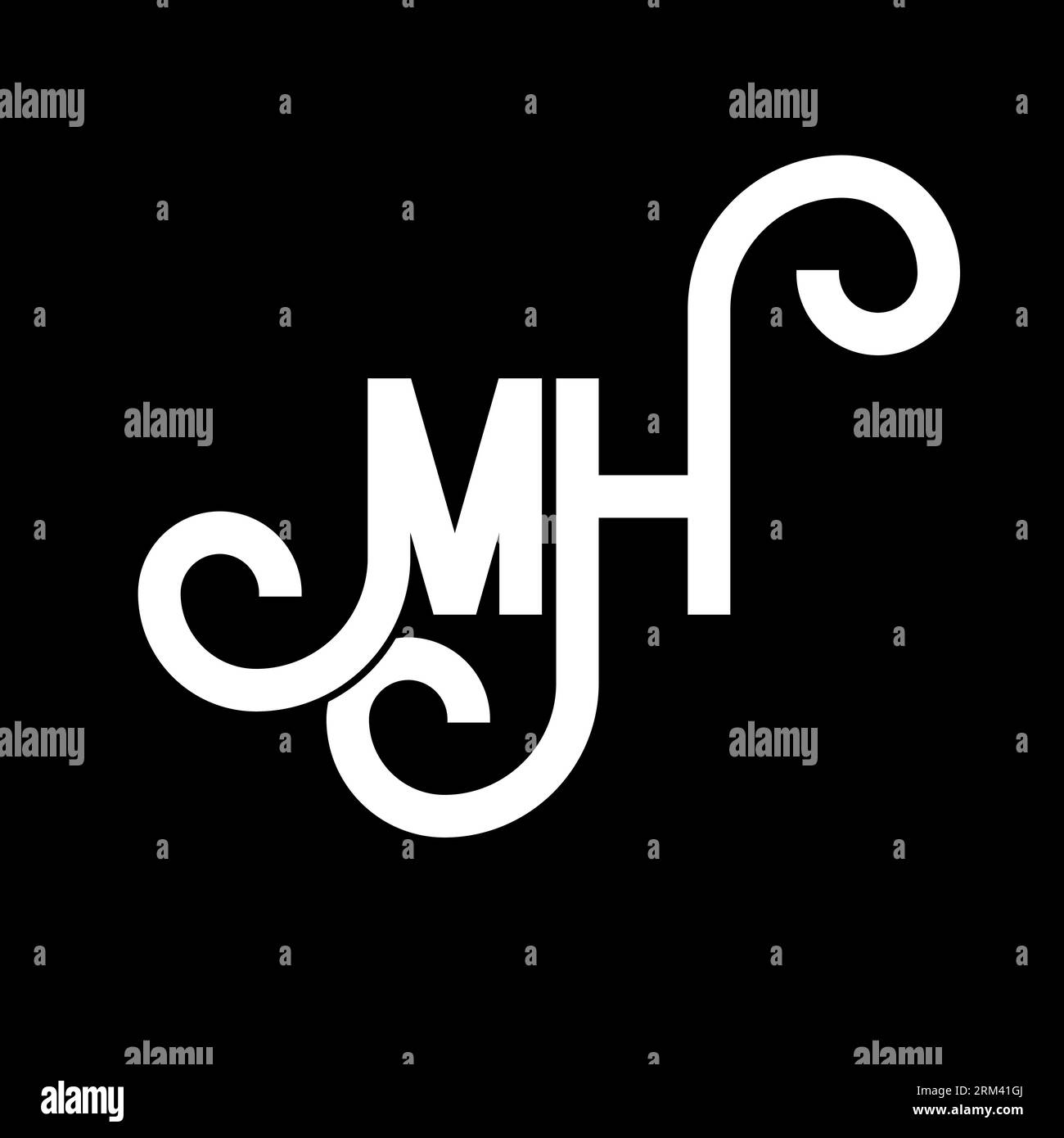 MH Letter Logo Design. Initial letters MH logo icon. Abstract letter MH ...