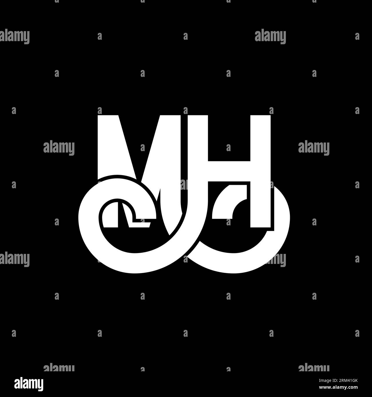 MH Letter Logo Design. Initial letters MH logo icon. Abstract letter MH ...