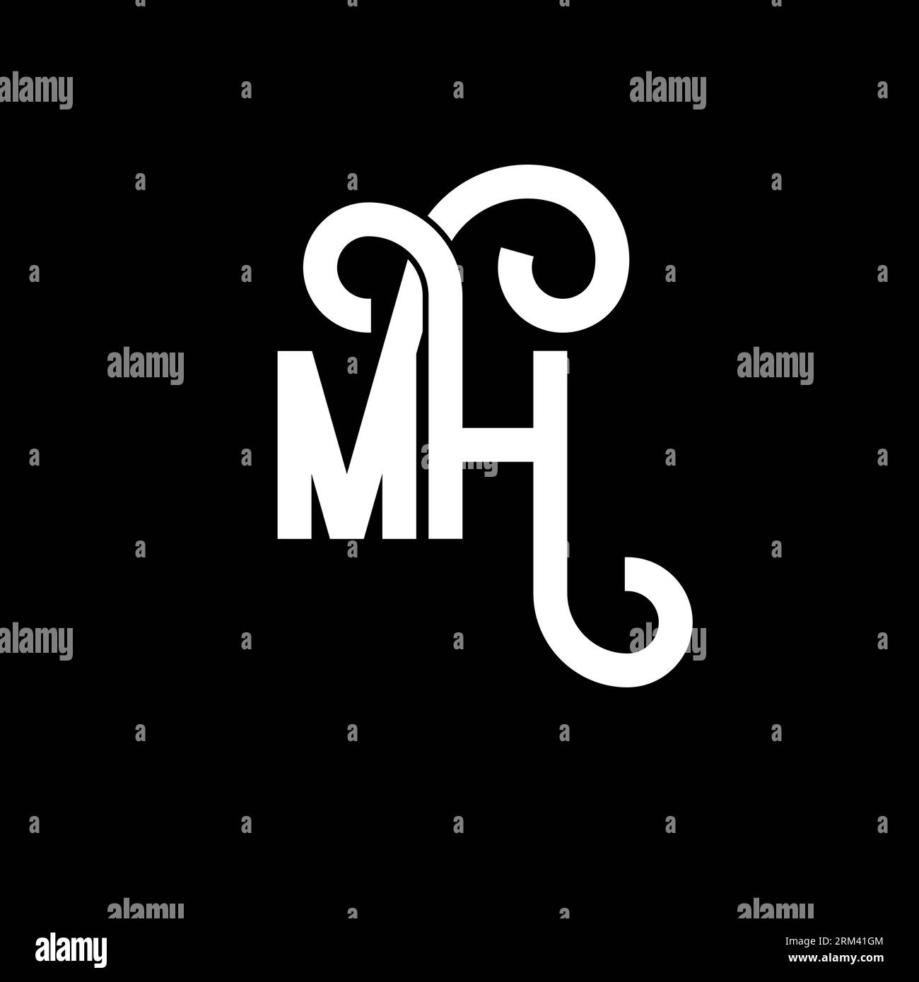 MH Letter Logo Design. Initial letters MH logo icon. Abstract letter MH ...