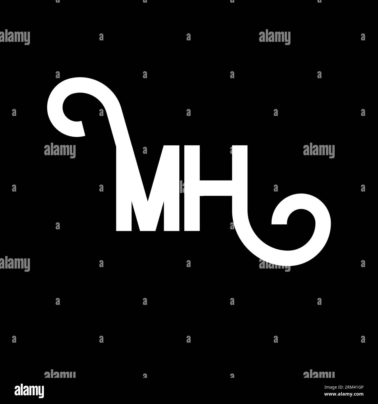 MH Letter Logo Design. Initial letters MH logo icon. Abstract letter MH ...