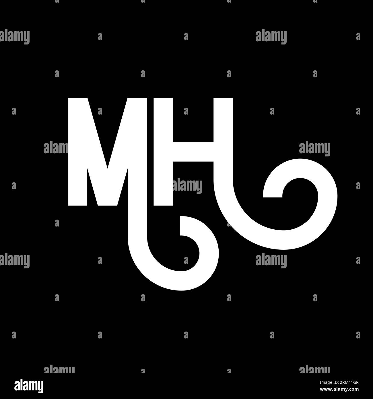 MH Letter Logo Design. Initial letters MH logo icon. Abstract letter MH ...