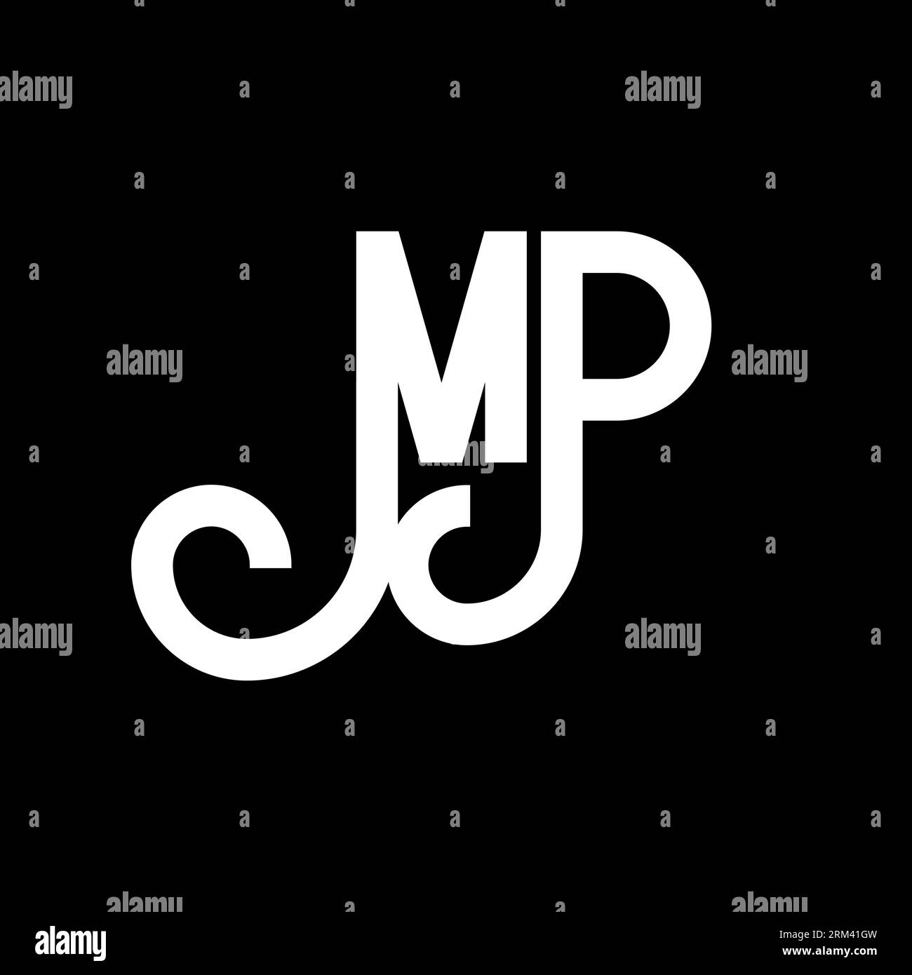 MP Letter Logo Design. Initial letters MP logo icon. Abstract letter MP ...