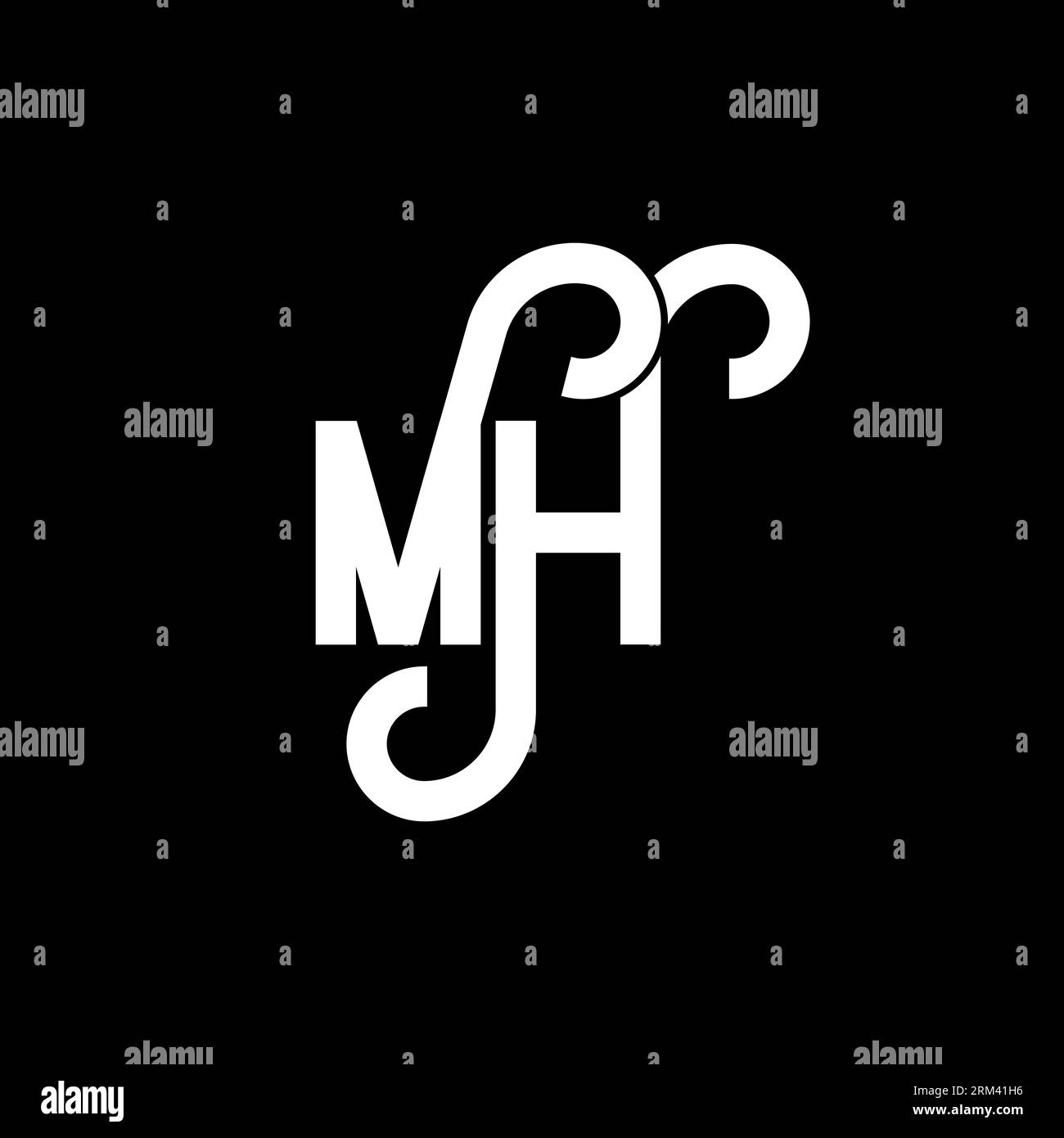 MH Letter Logo Design. Initial letters MH logo icon. Abstract letter MH ...