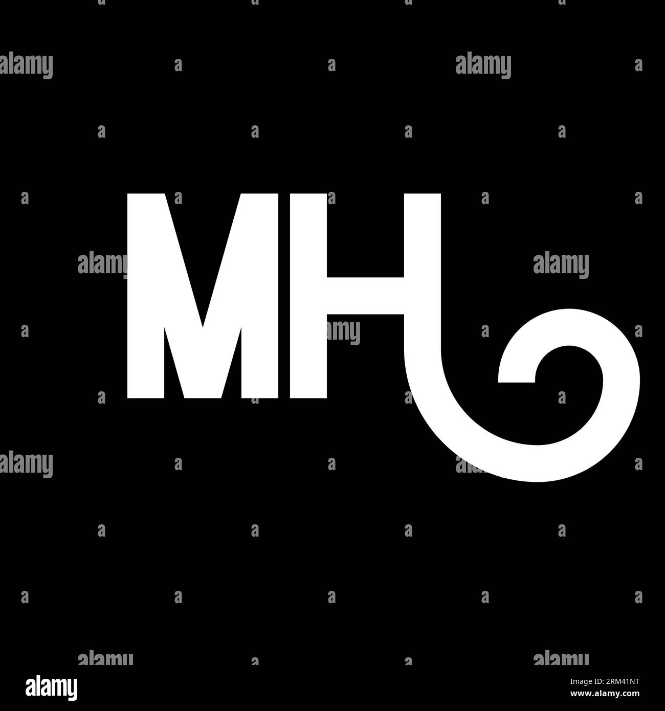 MH Letter Logo Design. Initial letters MH logo icon. Abstract letter MH ...