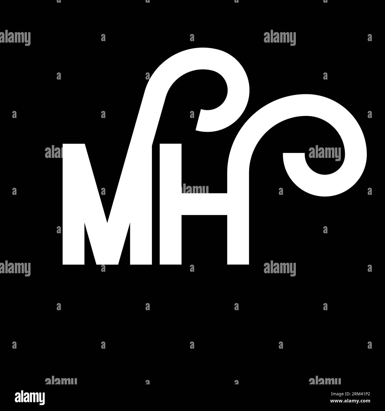 MH Letter Logo Design. Initial letters MH logo icon. Abstract letter MH ...