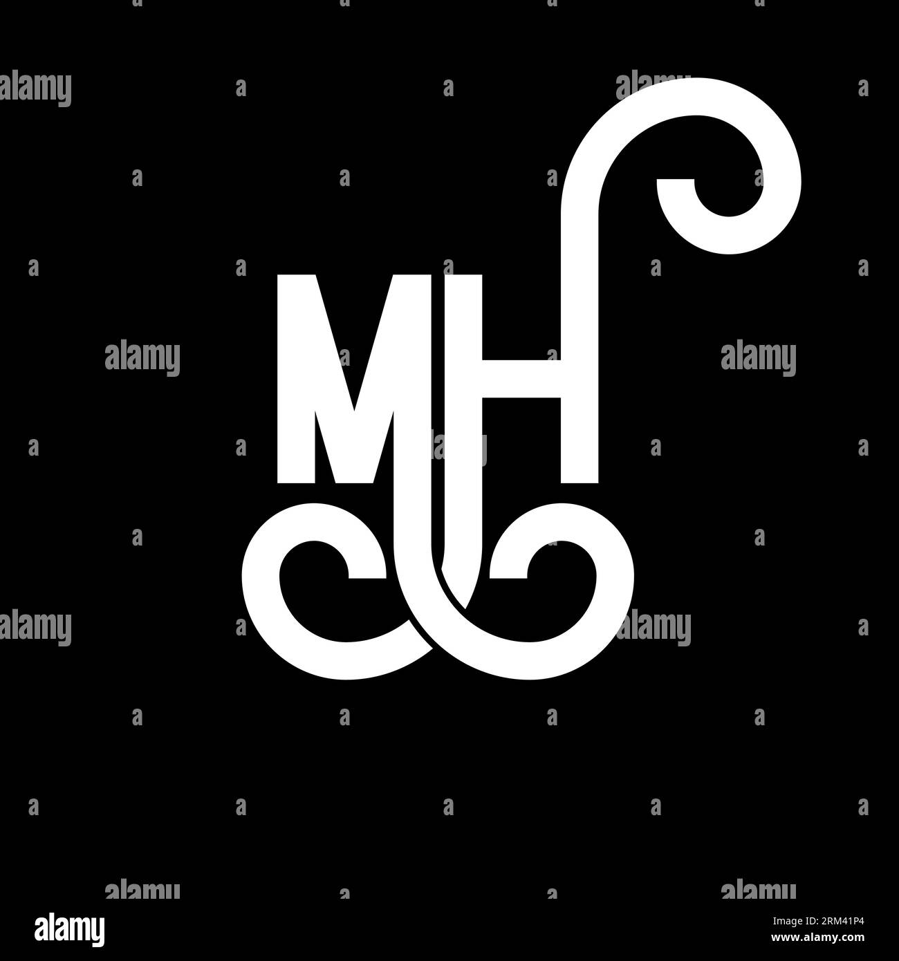 MH Letter Logo Design. Initial letters MH logo icon. Abstract letter MH ...