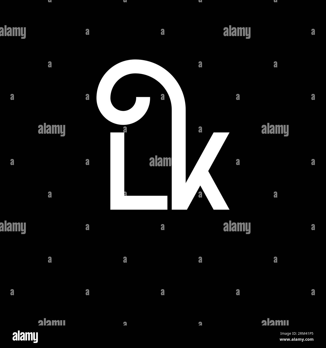 LK Letter Logo Design. Initial letters LK logo icon. Abstract letter LK ...