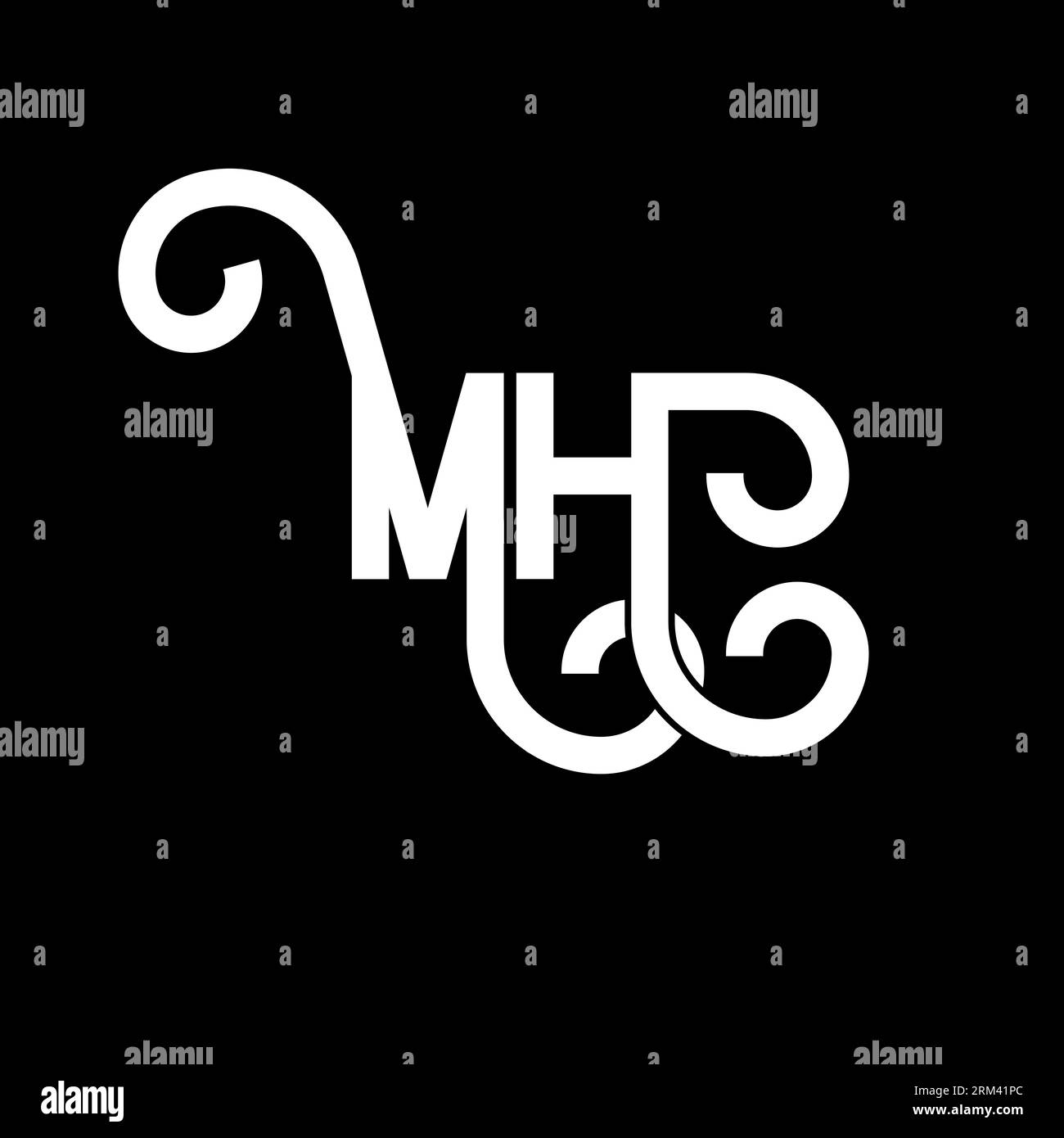 MH Letter Logo Design. Initial letters MH logo icon. Abstract letter MH ...