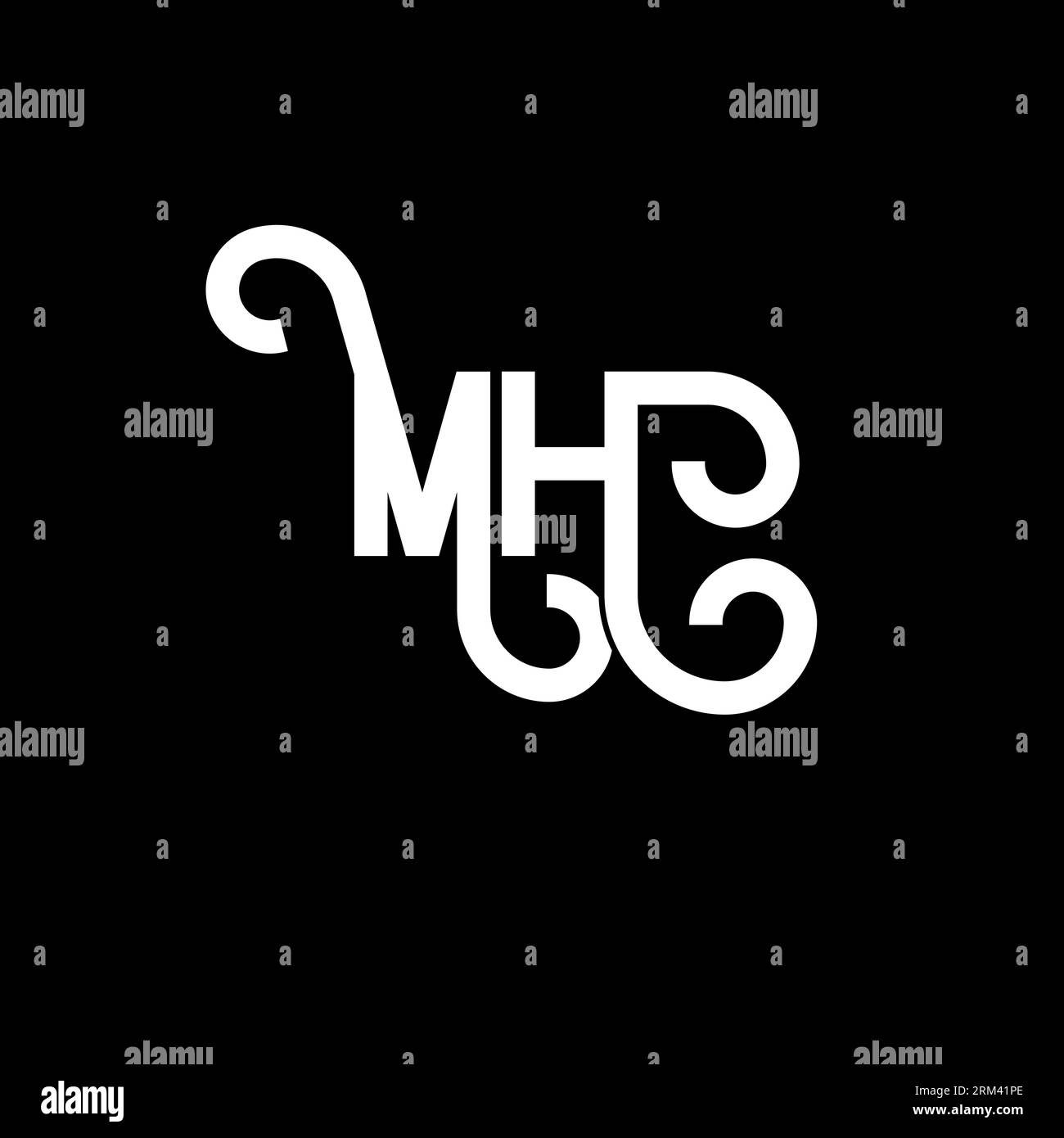 MH Letter Logo Design. Initial letters MH logo icon. Abstract letter MH ...