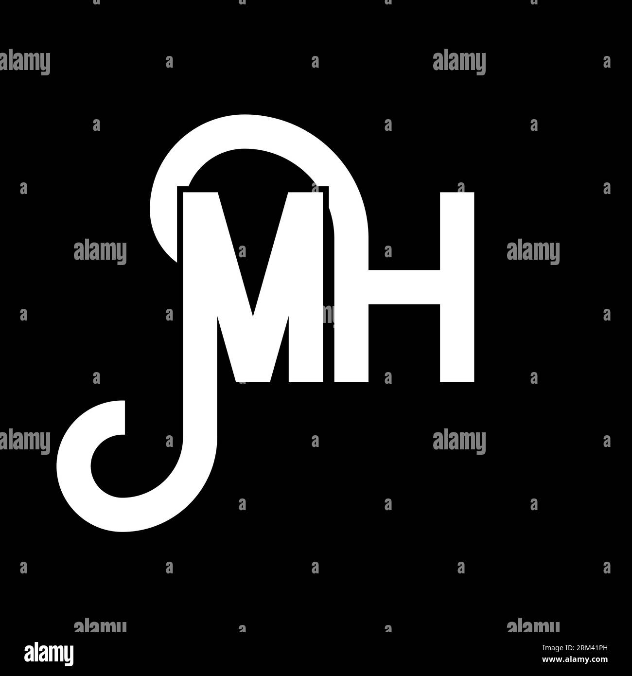 MH Letter Logo Design. Initial letters MH logo icon. Abstract letter MH ...