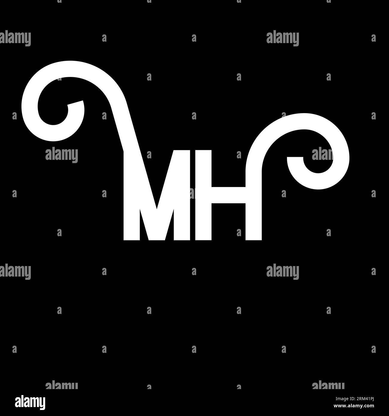 MH Letter Logo Design. Initial letters MH logo icon. Abstract letter MH ...