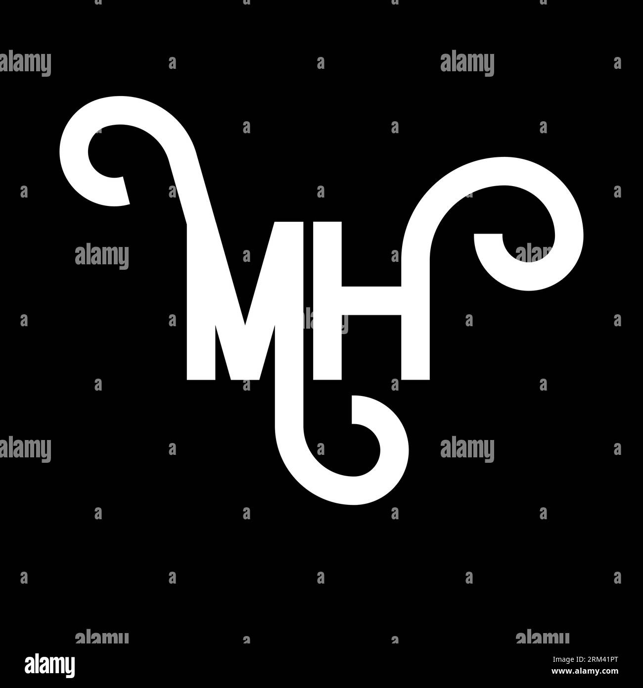 MH Letter Logo Design. Initial letters MH logo icon. Abstract letter MH ...