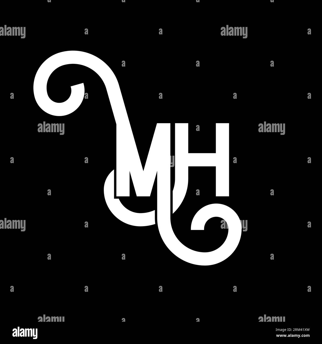 MH Letter Logo Design. Initial letters MH logo icon. Abstract letter MH ...