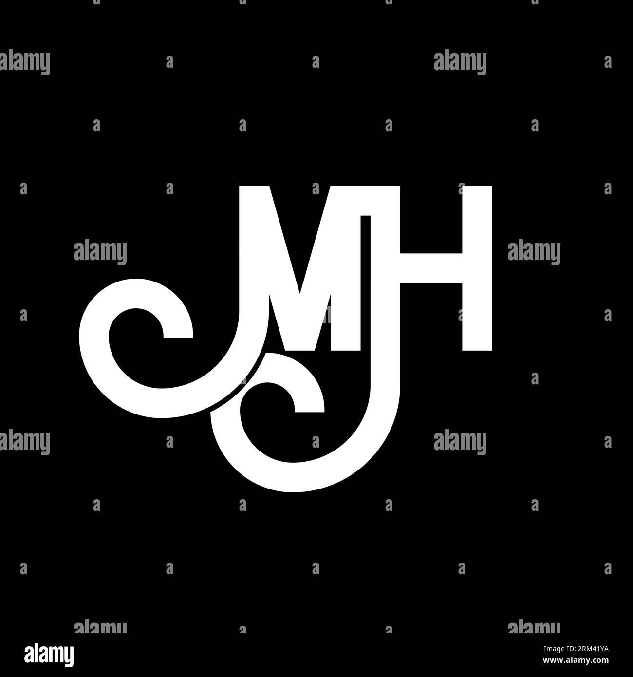 MH Letter Logo Design. Initial letters MH logo icon. Abstract letter MH ...